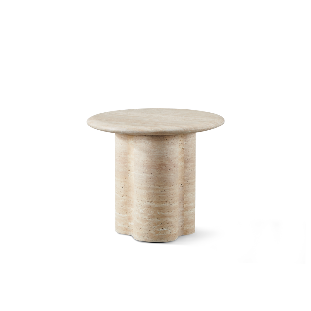 Porto Travertine Round Side Table – HARBOUR