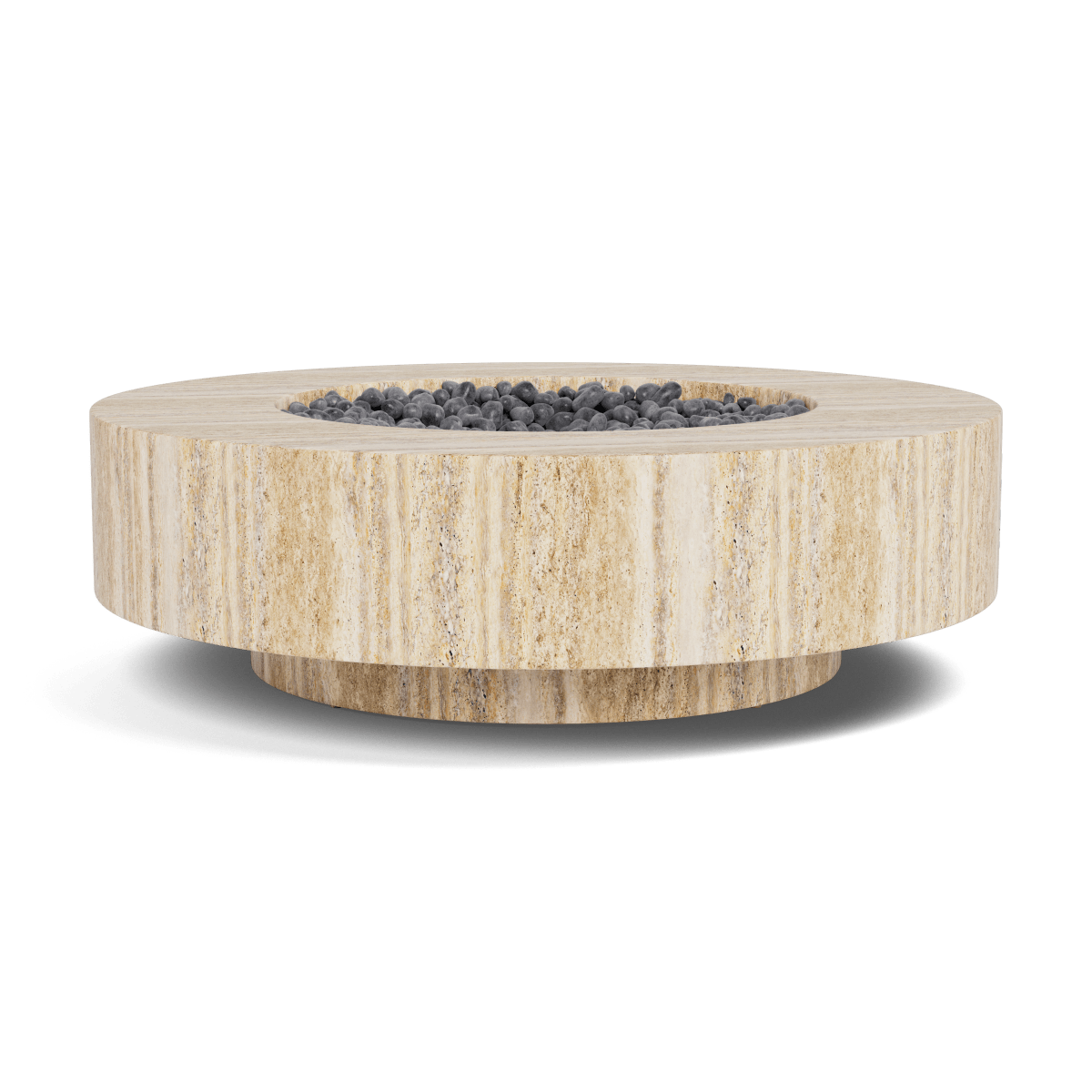 Mason Round Fire Table | Travertine Outdoor Furniture – HARBOUR