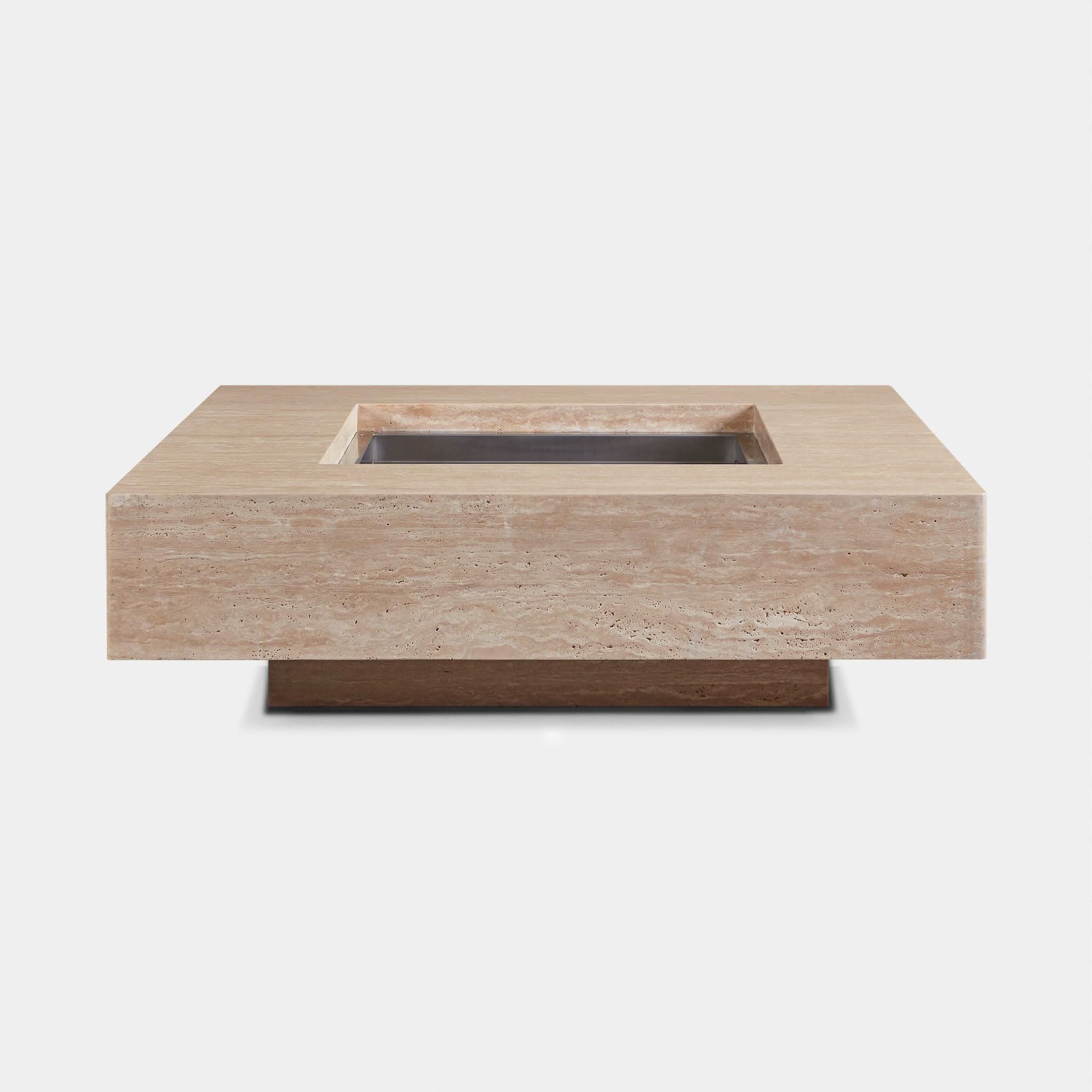 Mason Square Fire Table | Travertine Outdoor Furniture – HARBOUR