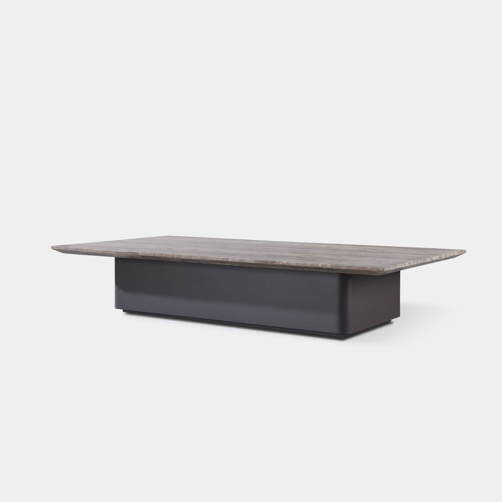 Santorini Outdoor Stone Coffee Table | Modern Aluminum Outdoor ...